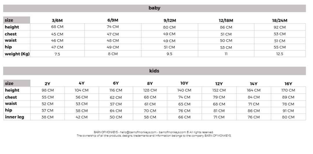 Barn of Monkeys | Size Guide
